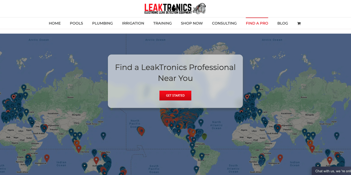 Discover Leak Detection Experts: LeakTronics Find A Pro Map